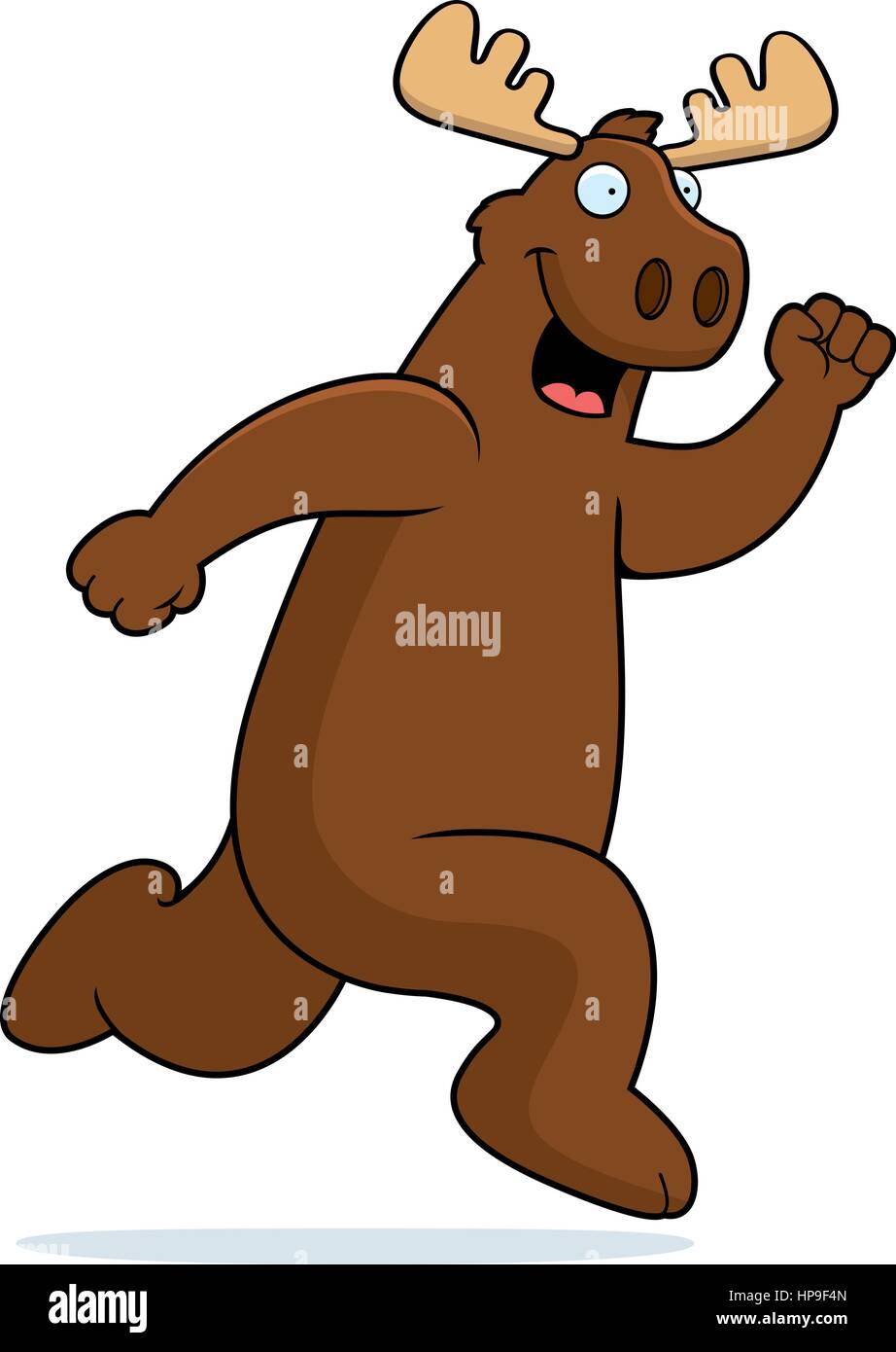 A happy cartoon moose running and smiling Stock Vector Image & Art - Alamy