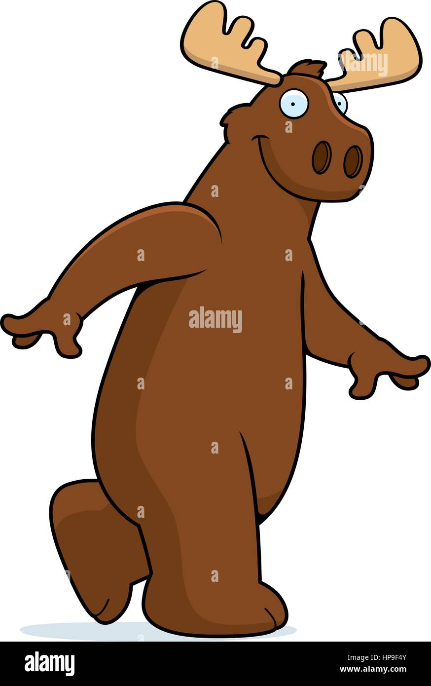 A happy cartoon moose walking and smiling Stock Vector Image & Art - Alamy