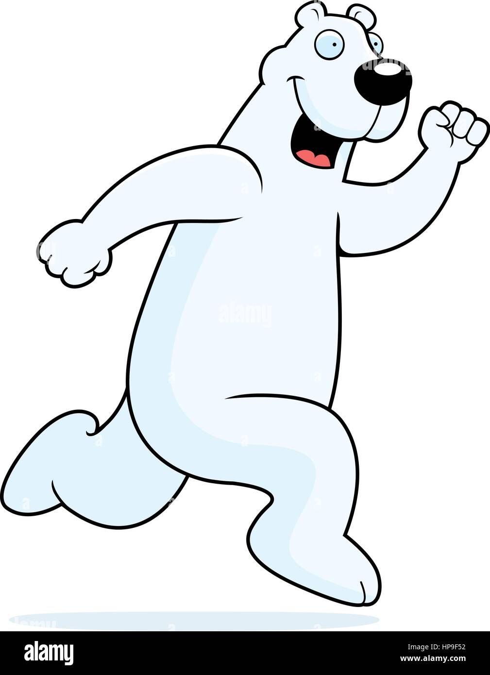 A happy cartoon polar bear running and smiling Stock Vector Image & Art ...