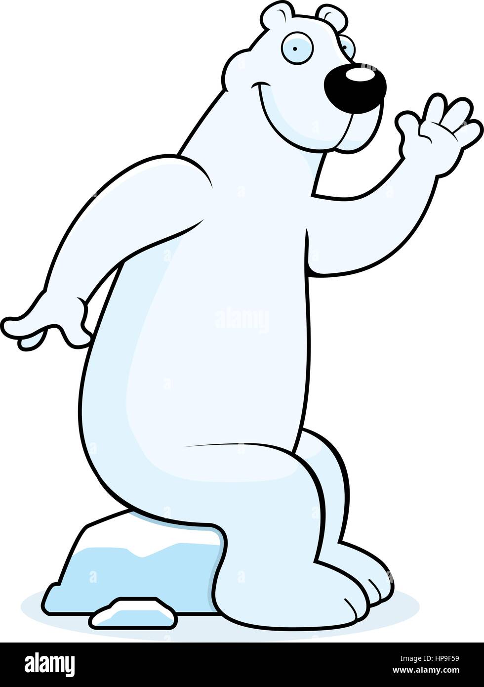 A happy cartoon polar bear sitting and smiling Stock Vector Image & Art ...