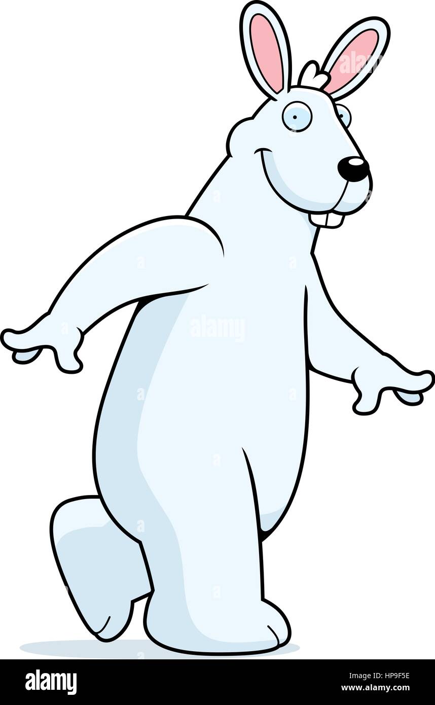 A happy cartoon rabbit walking and smiling Stock Vector Image & Art - Alamy