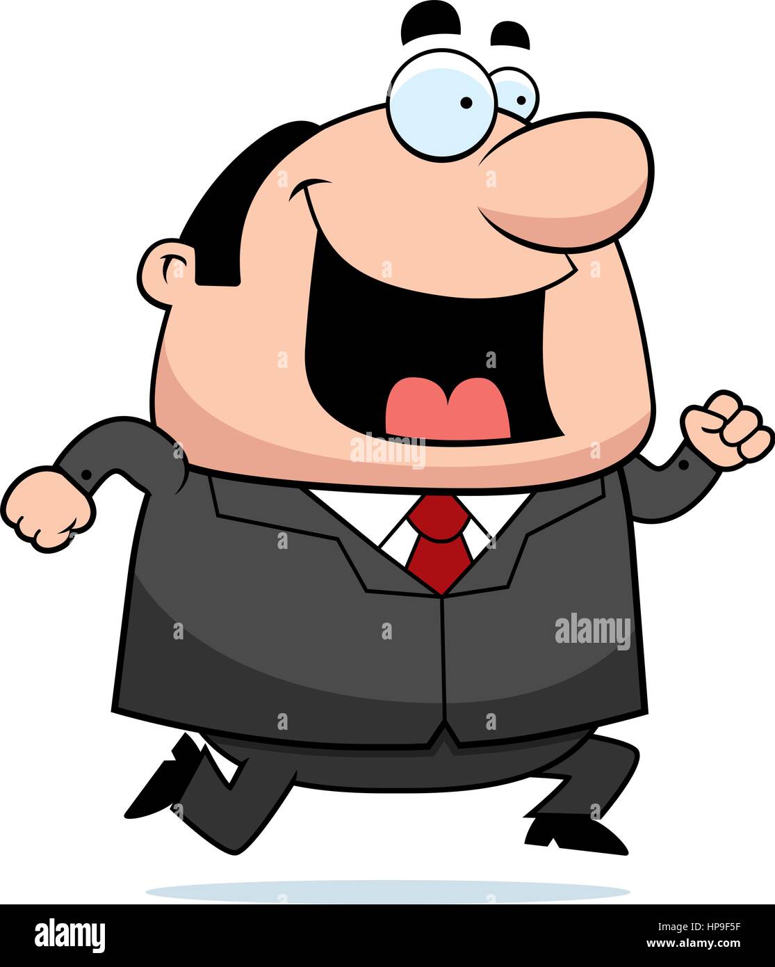 A happy cartoon businessman running and smiling Stock Vector Image ...