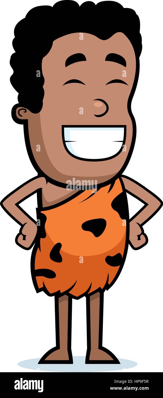 A happy cartoon caveman boy standing and smiling Stock Vector Image ...