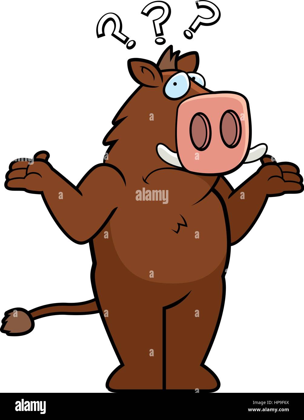 A cartoon boar looking confused and shrugging Stock Vector Image & Art ...