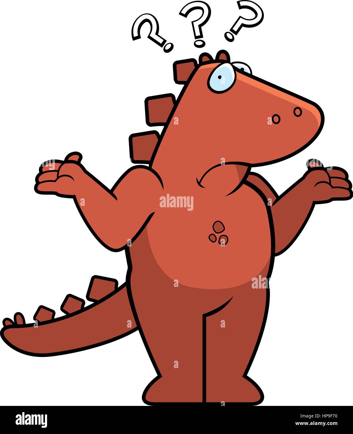 A cartoon dinosaur looking confused and shrugging Stock Vector Image ...