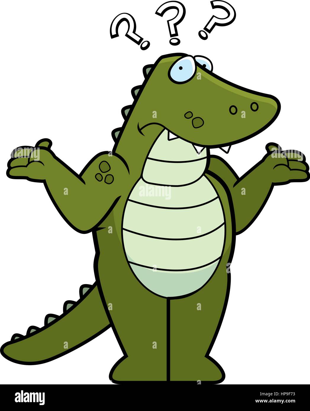 A cartoon alligator looking confused and shrugging Stock Vector Image ...