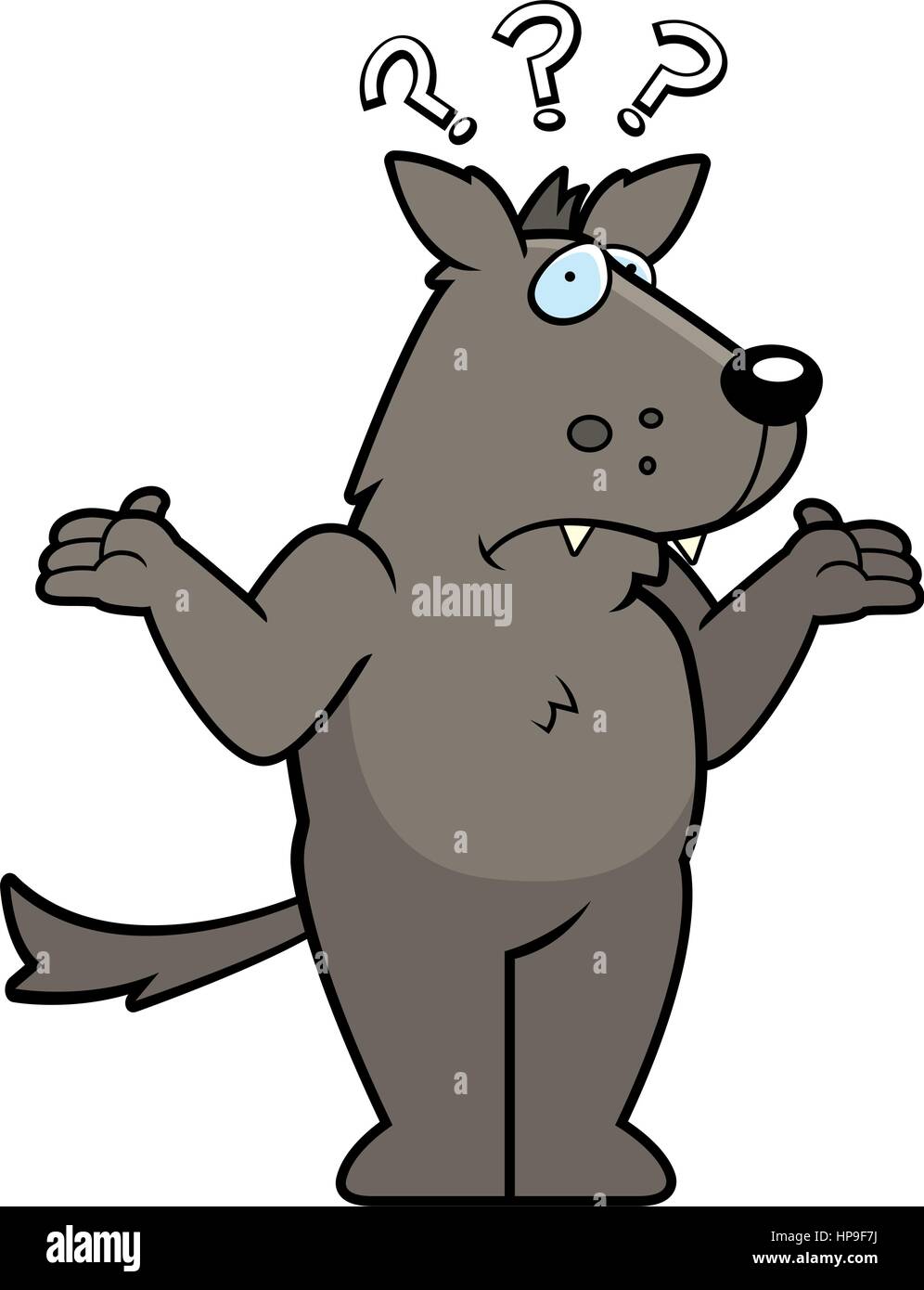 A cartoon wolf looking confused and shrugging Stock Vector Image & Art ...