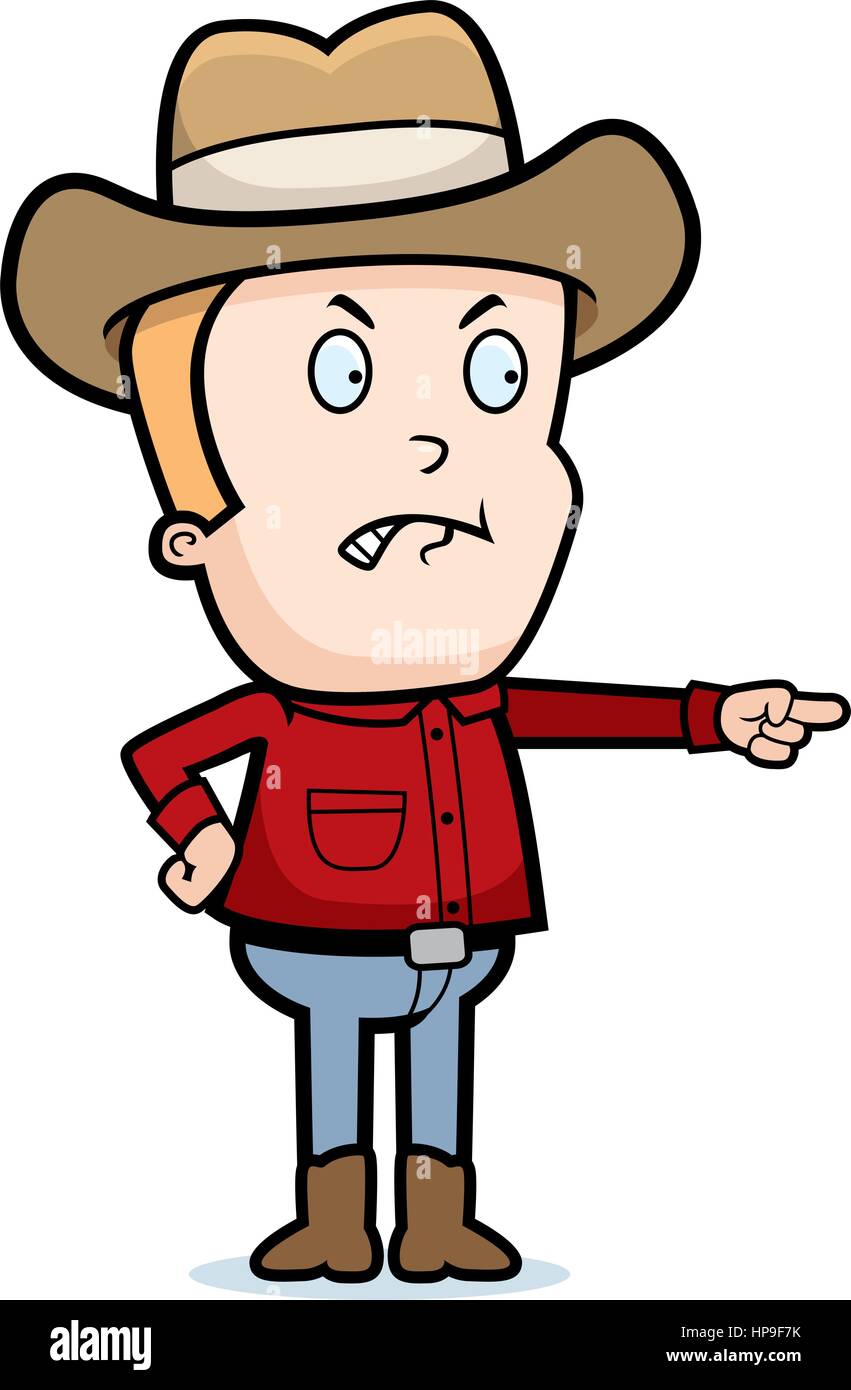 A cartoon cowboy with an angry expression Stock Vector Image & Art - Alamy