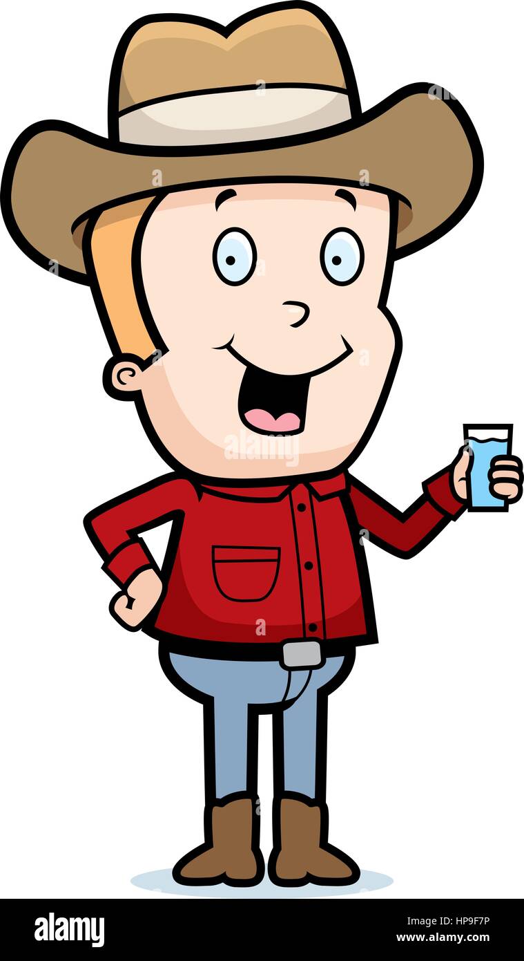 A happy cartoon cowboy drinking and smiling Stock Vector Image & Art ...