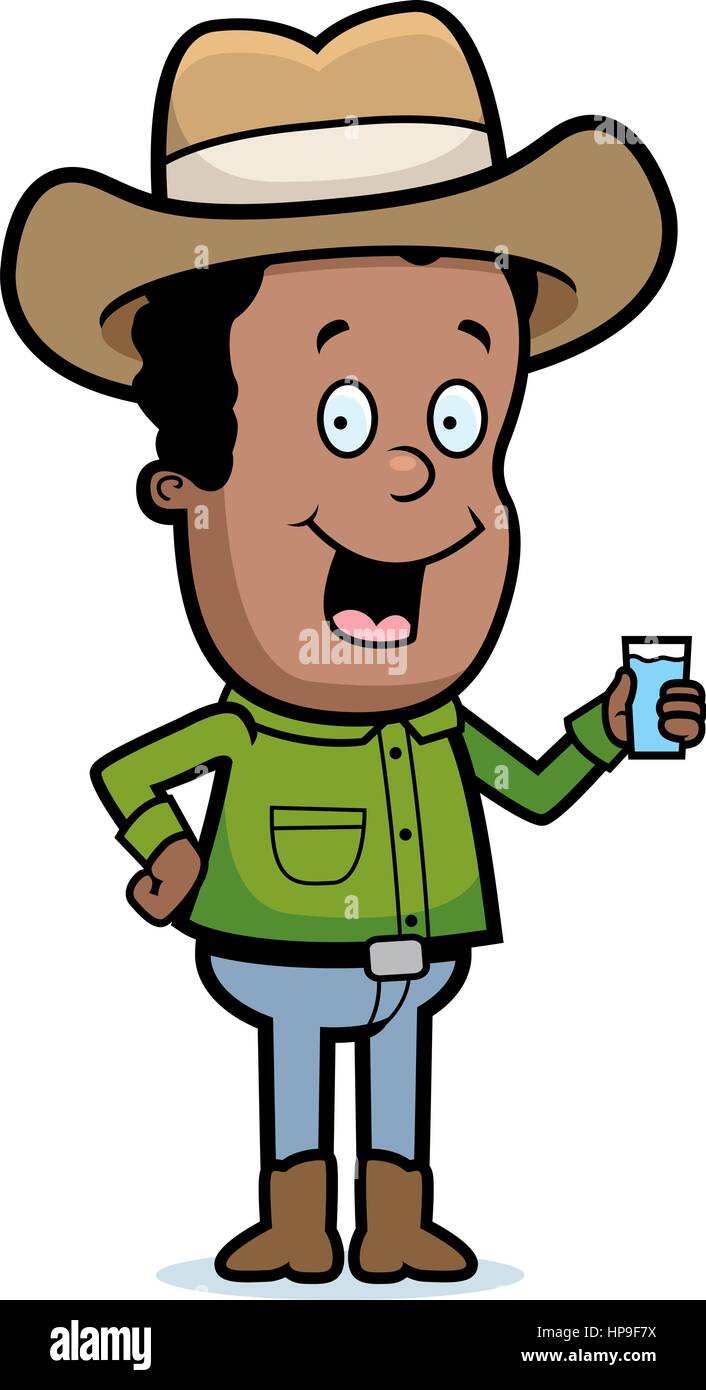 A happy cartoon cowboy drinking and smiling Stock Vector Image & Art ...