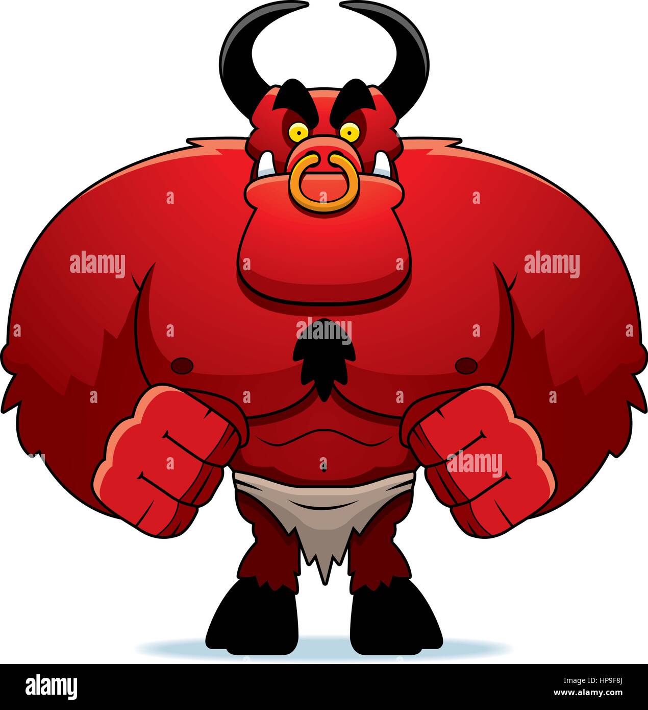 A big cartoon red devil with horns standing Stock Vector Image & Art ...