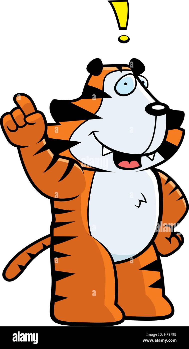 A happy cartoon tiger with an idea Stock Vector Image & Art - Alamy