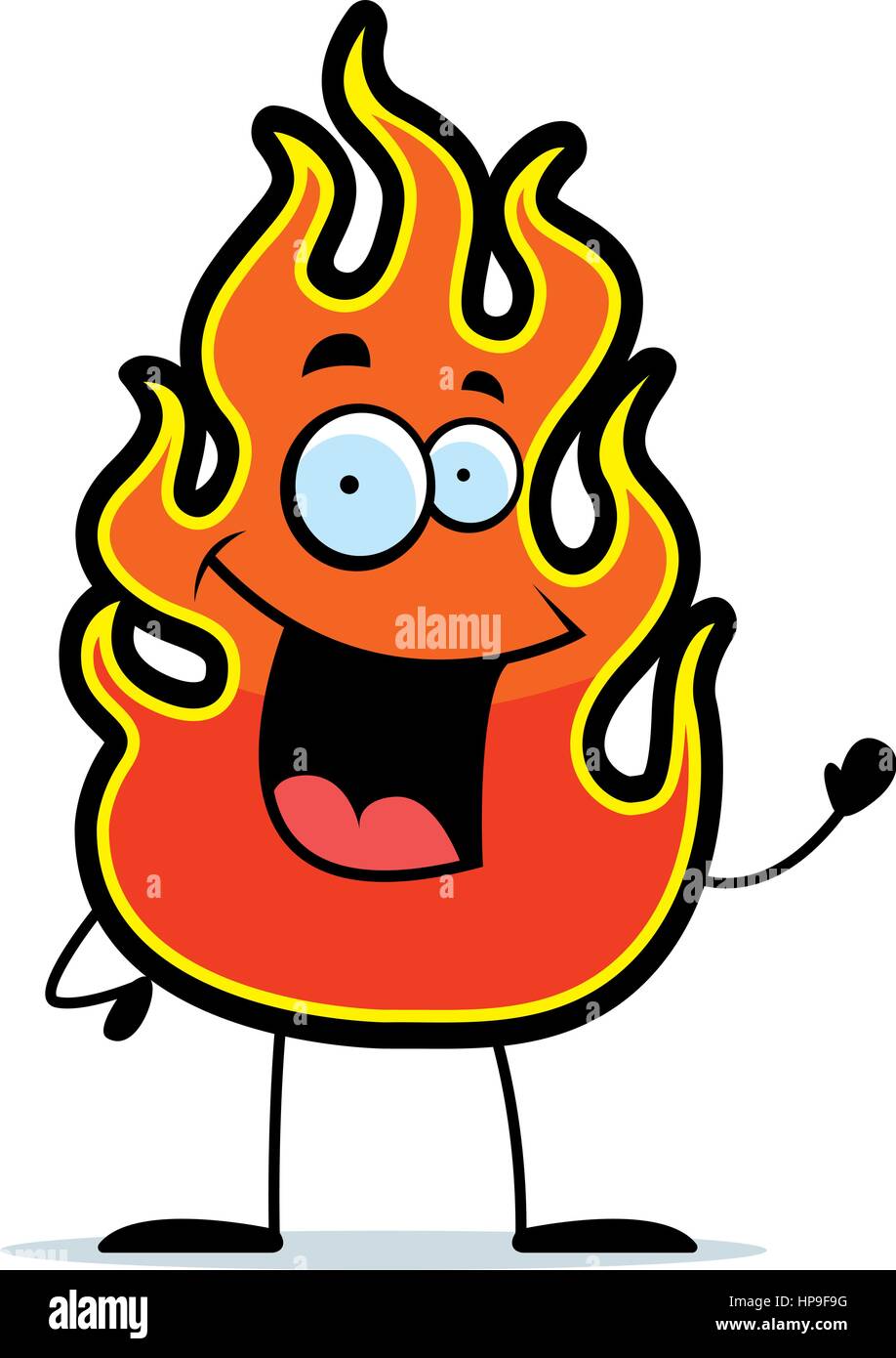 A happy cartoon flame waving and smiling Stock Vector Image & Art - Alamy