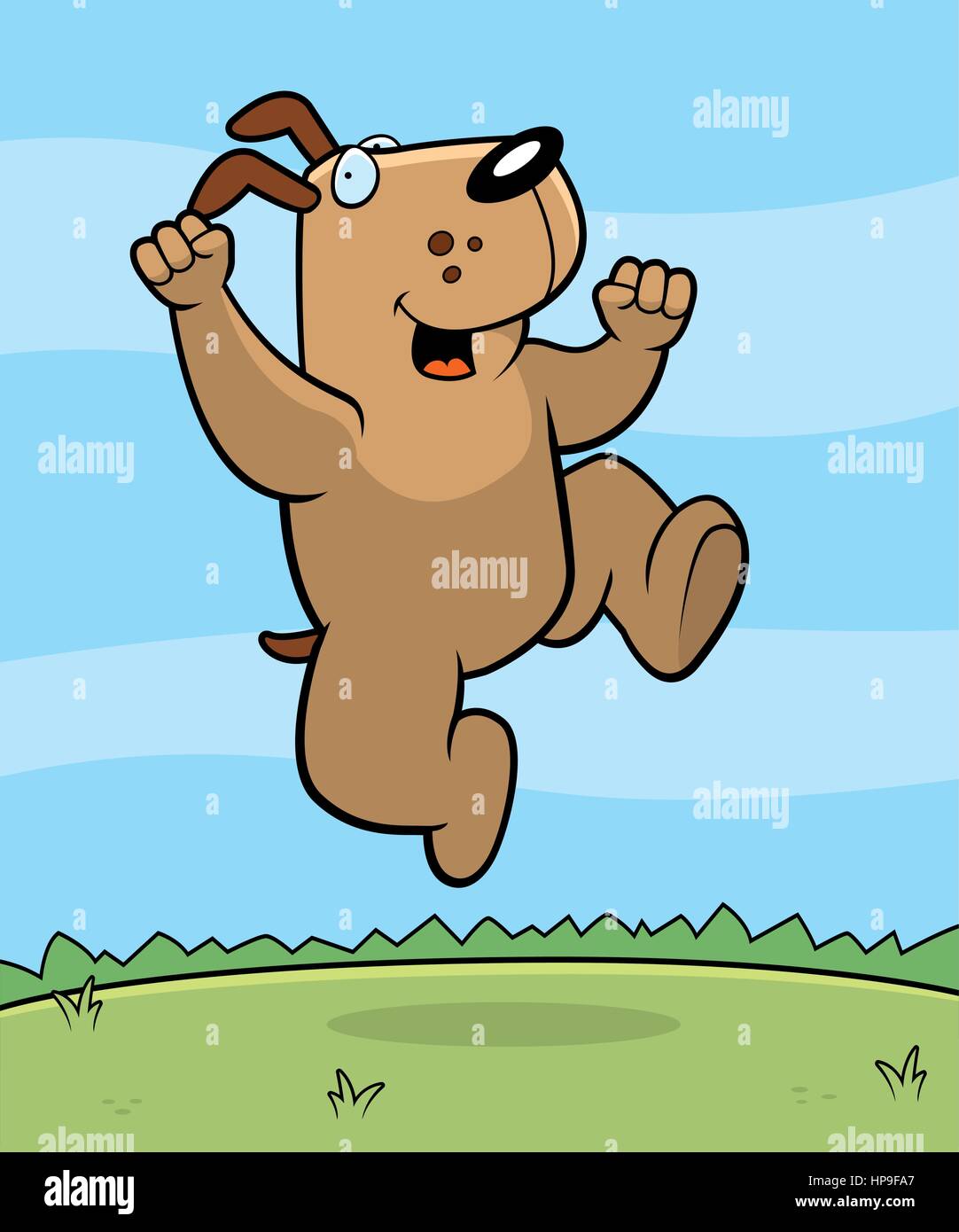 A happy cartoon dog jumping and smiling Stock Vector Image & Art - Alamy