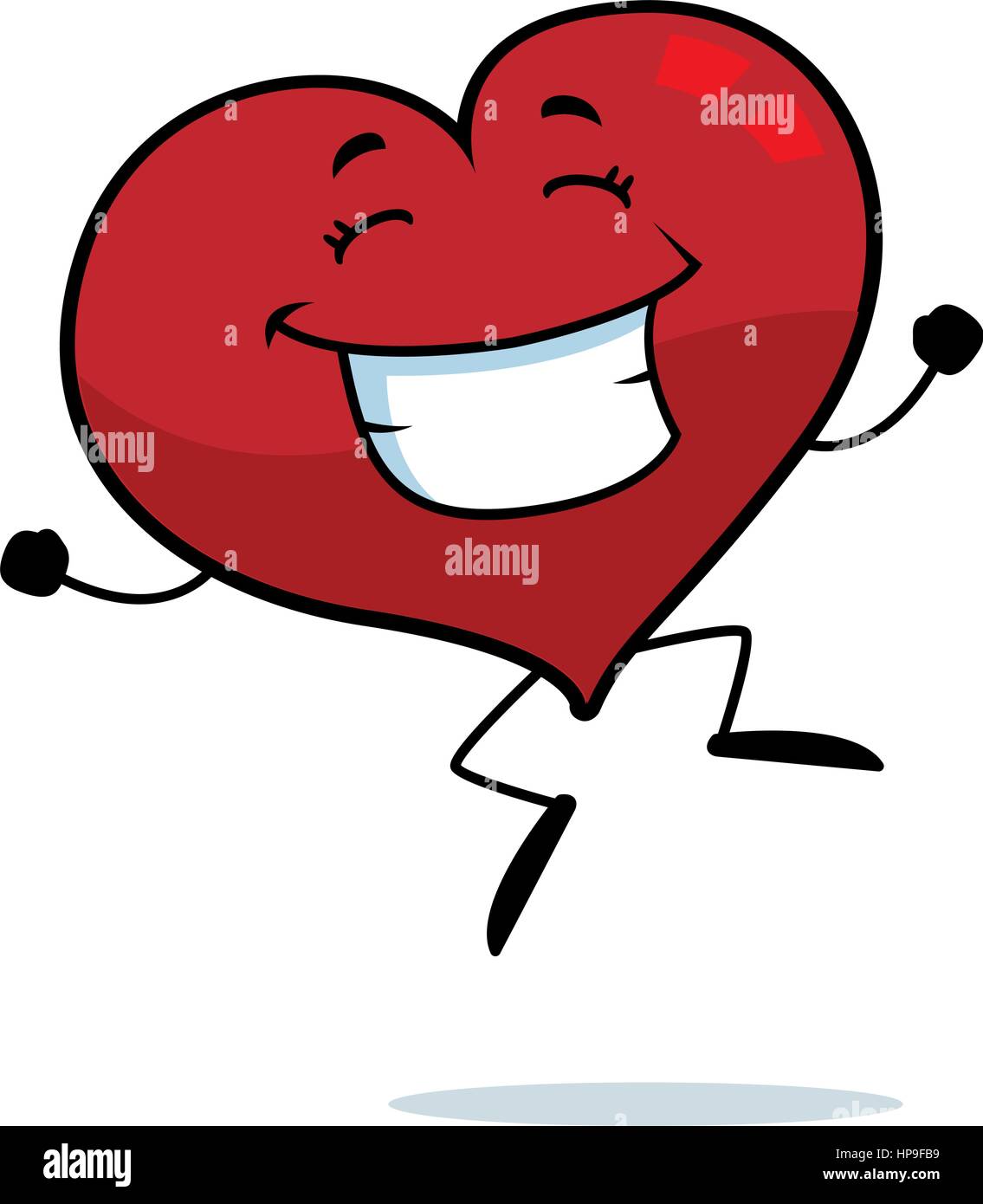 A happy cartoon heart jumping and smiling Stock Vector Image & Art - Alamy