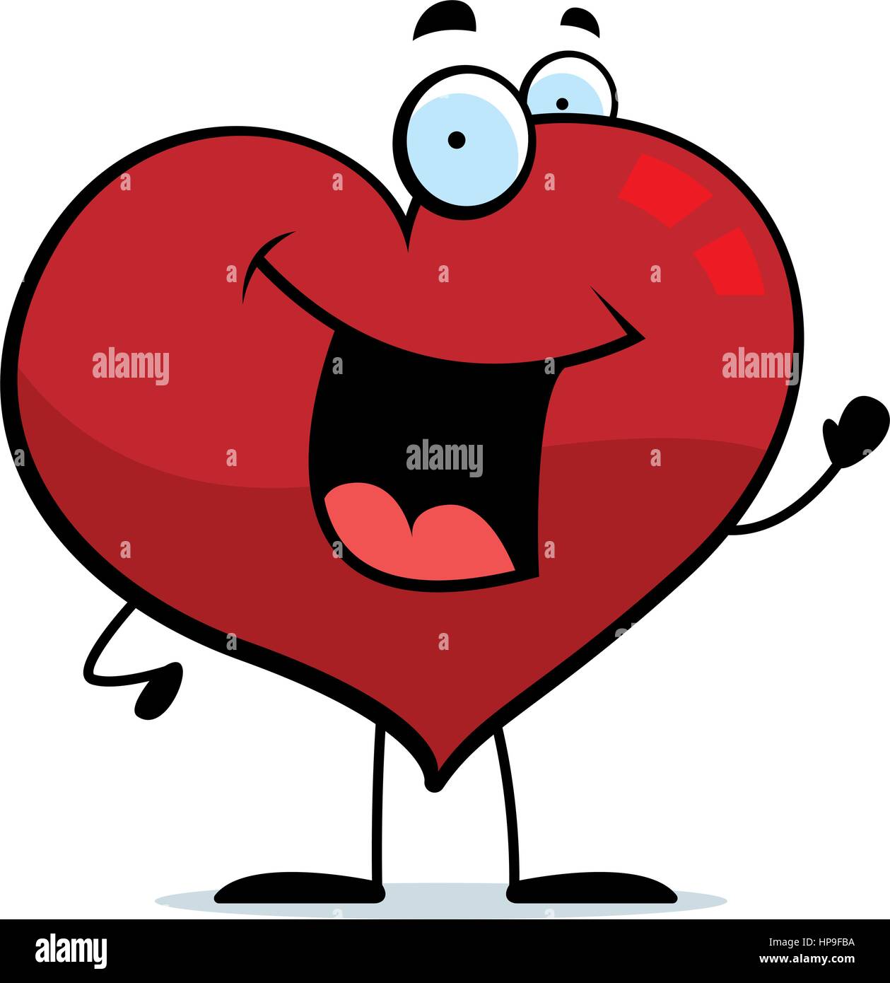 Happy cartoon heart waving smiling hi-res stock photography and images ...