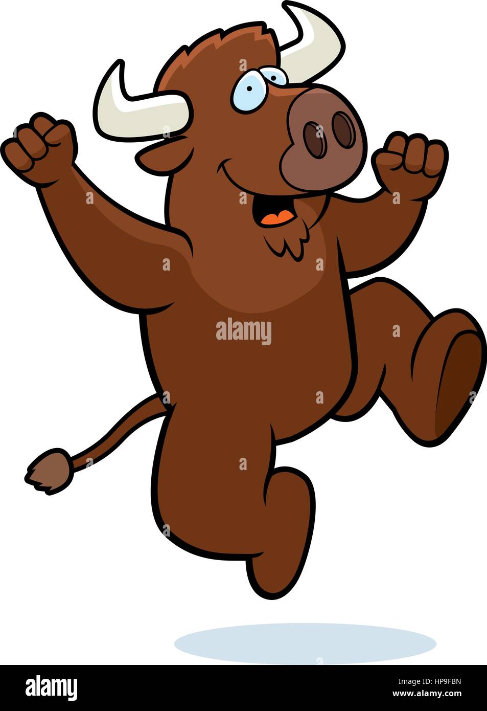 A happy cartoon buffalo jumping and smiling Stock Vector Image & Art ...