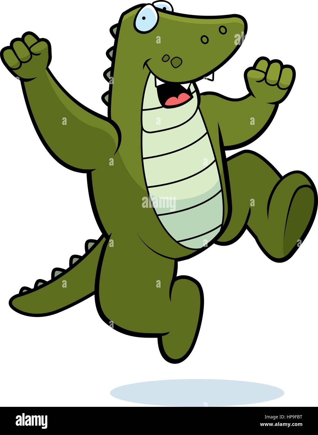 A happy cartoon alligator jumping and smiling Stock Vector Image & Art ...