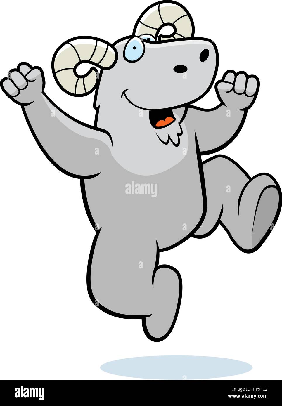 A happy cartoon ram jumping and smiling Stock Vector Image & Art - Alamy