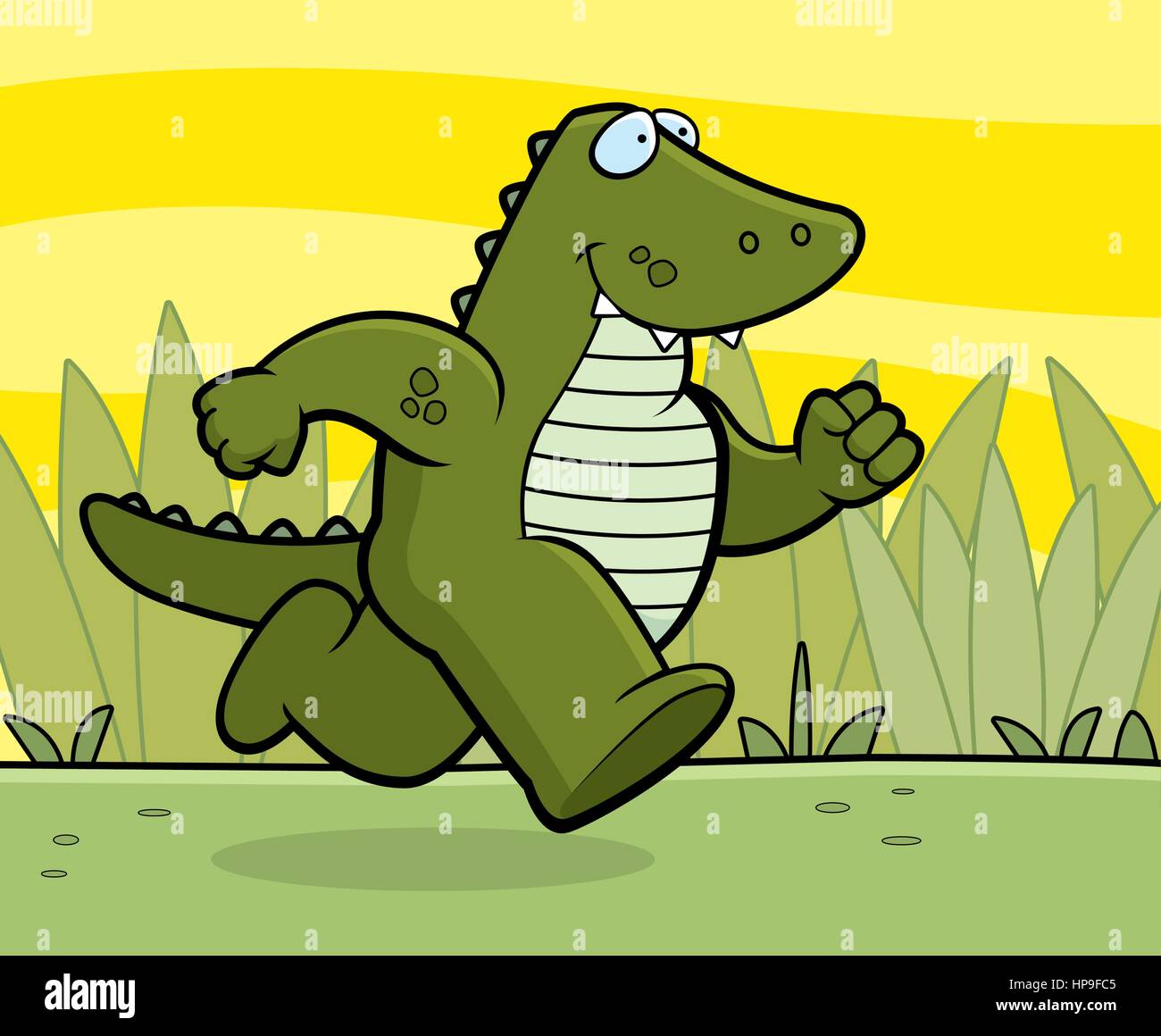 A happy cartoon alligator running and smiling Stock Vector Image & Art ...