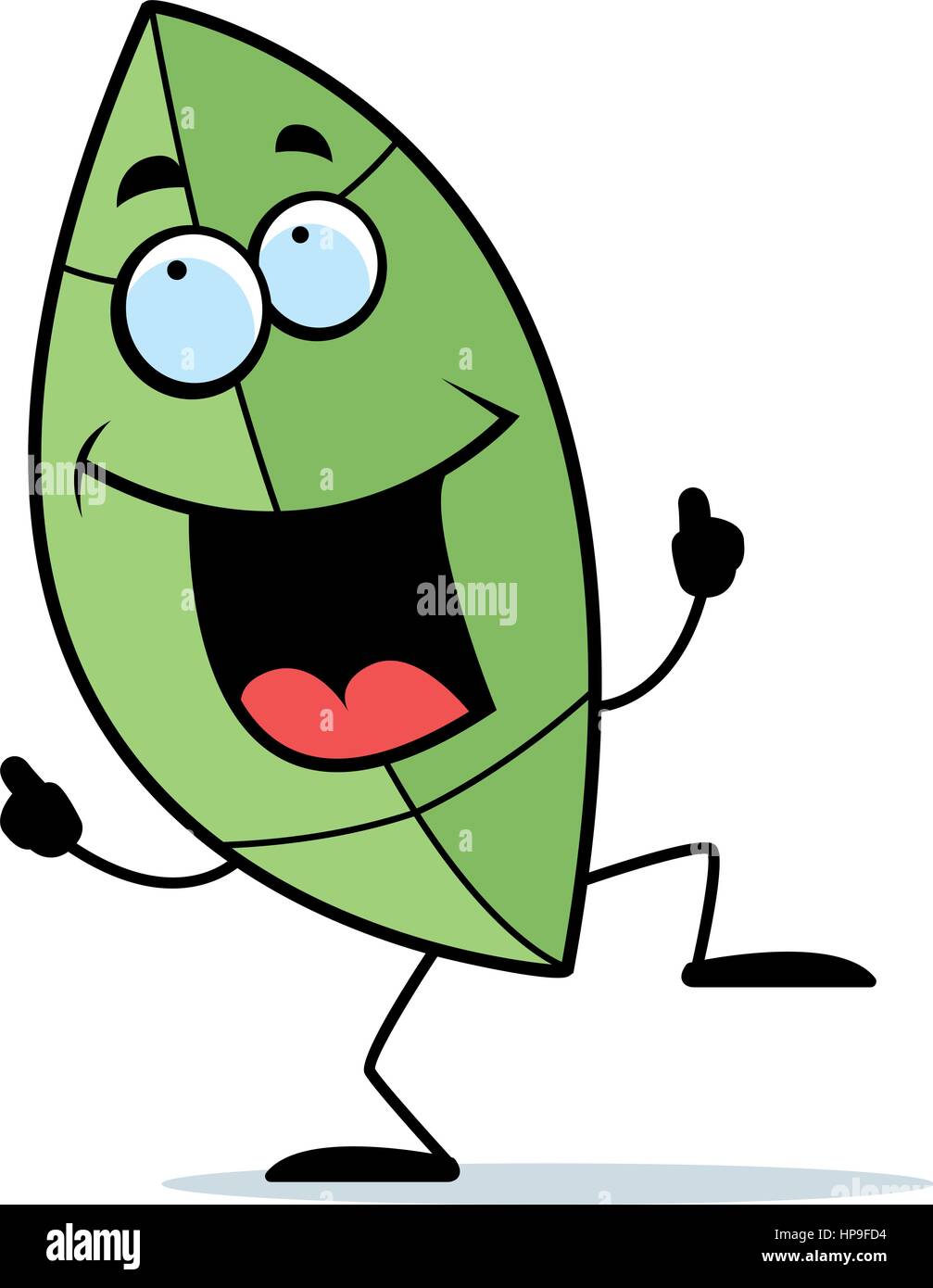 A happy cartoon leaf dancing and smiling Stock Vector Image & Art - Alamy