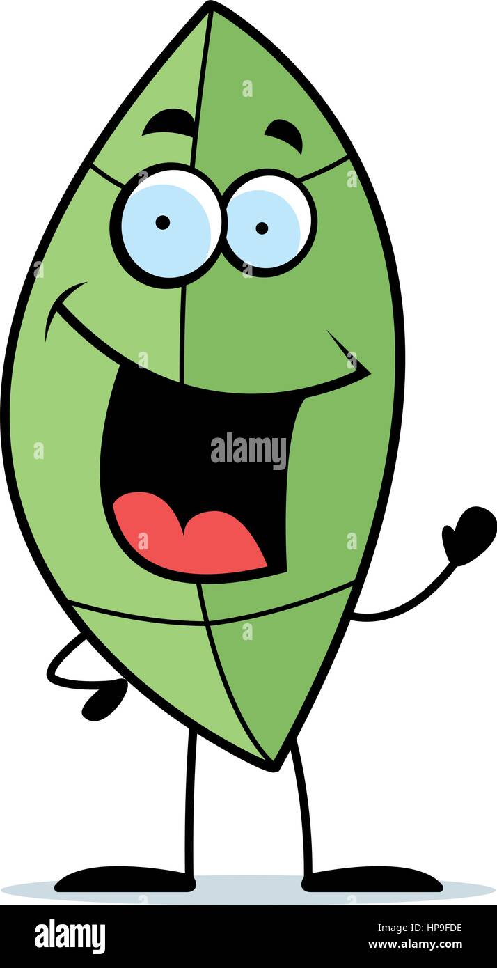 A happy cartoon leaf waving and smiling Stock Vector Image & Art - Alamy
