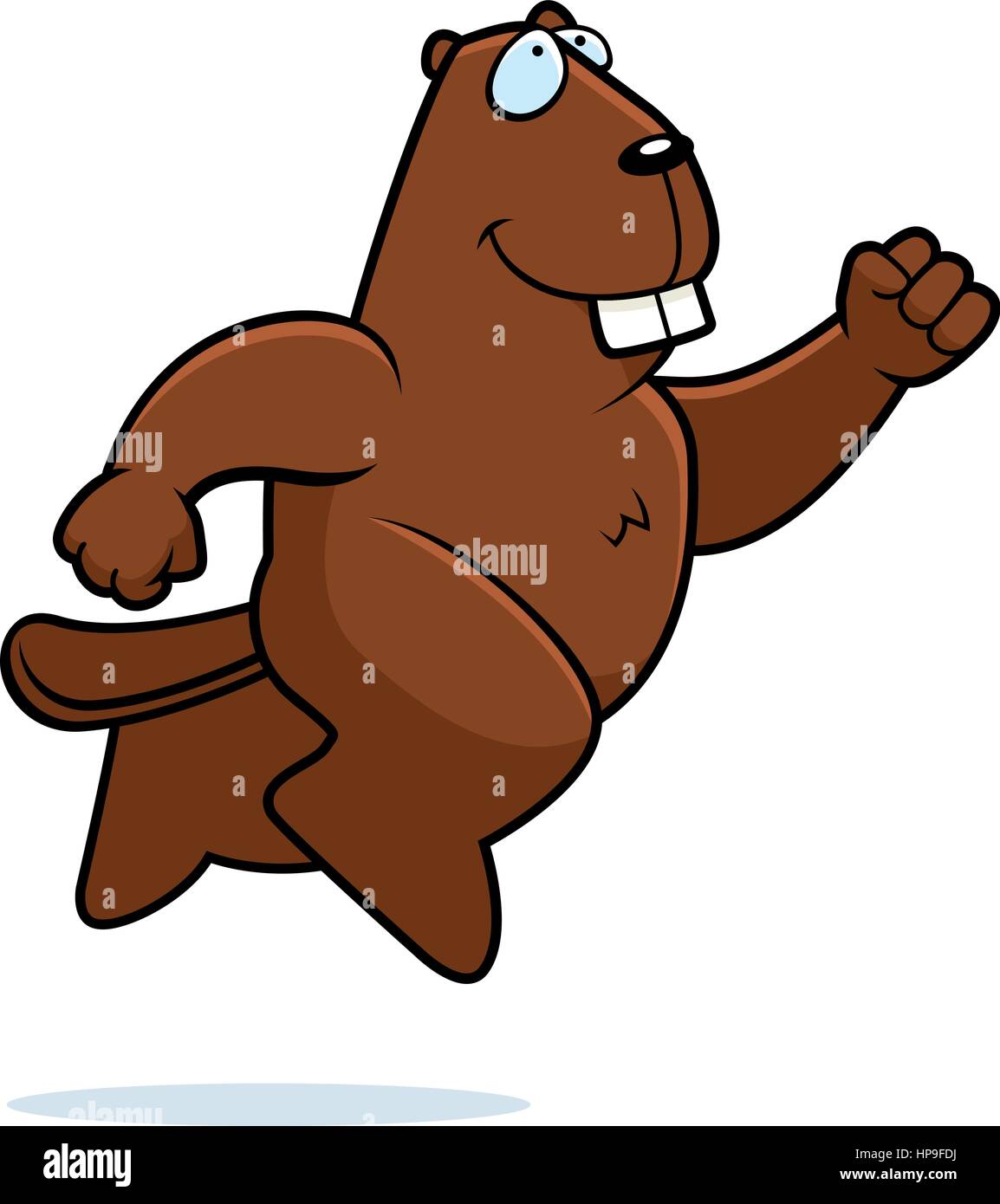 A happy cartoon beaver jumping and smiling Stock Vector Image & Art - Alamy