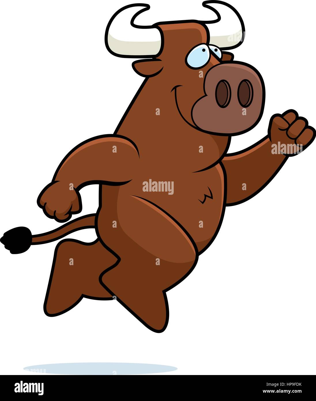 A happy cartoon bull jumping and smiling Stock Vector Image & Art - Alamy