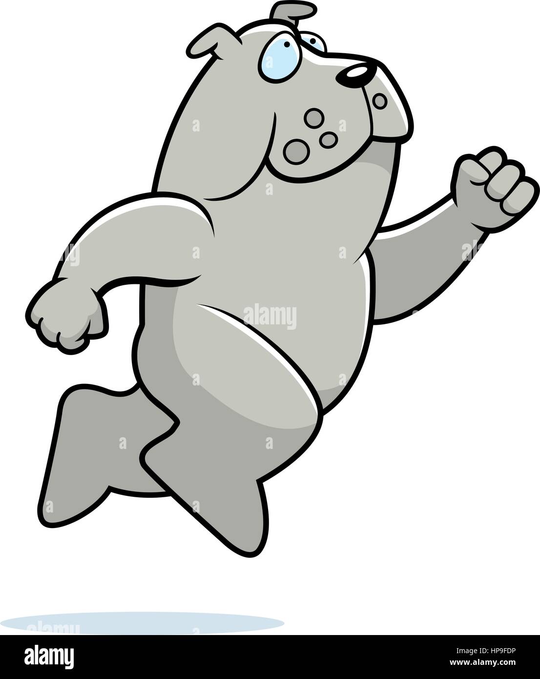 A happy cartoon bulldog jumping and smiling Stock Vector Image & Art ...