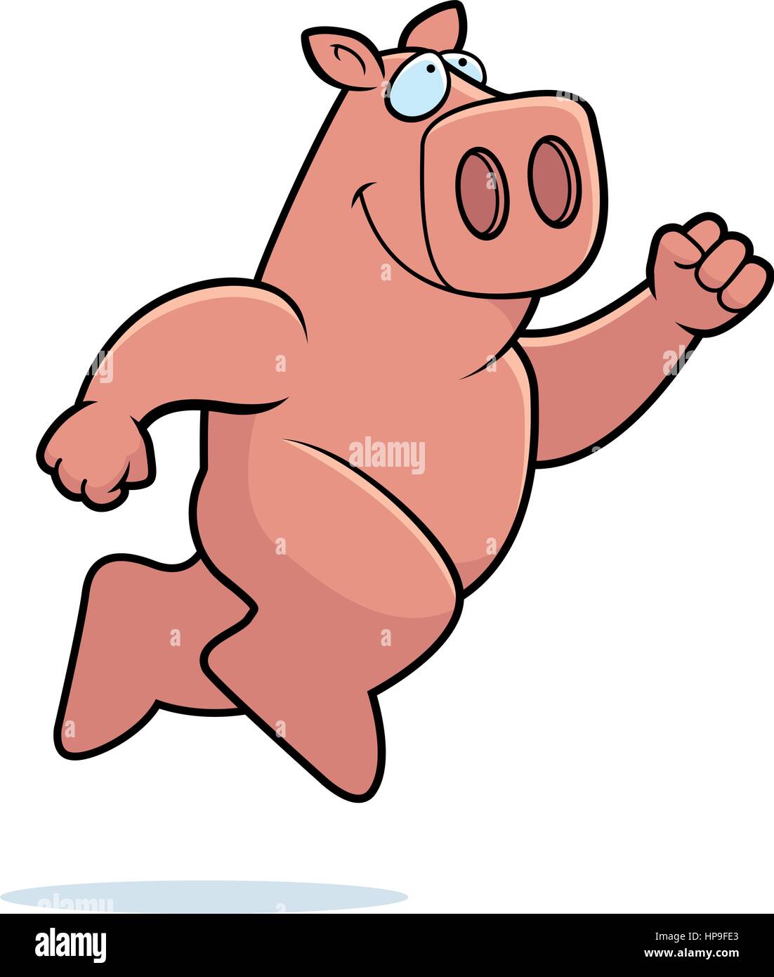 A happy cartoon pig jumping and smiling Stock Vector Image & Art - Alamy