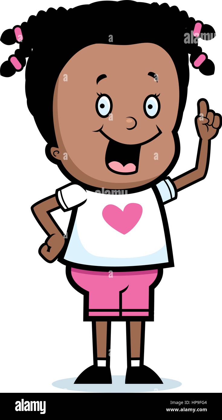 A happy cartoon girl with an idea Stock Vector Image & Art - Alamy