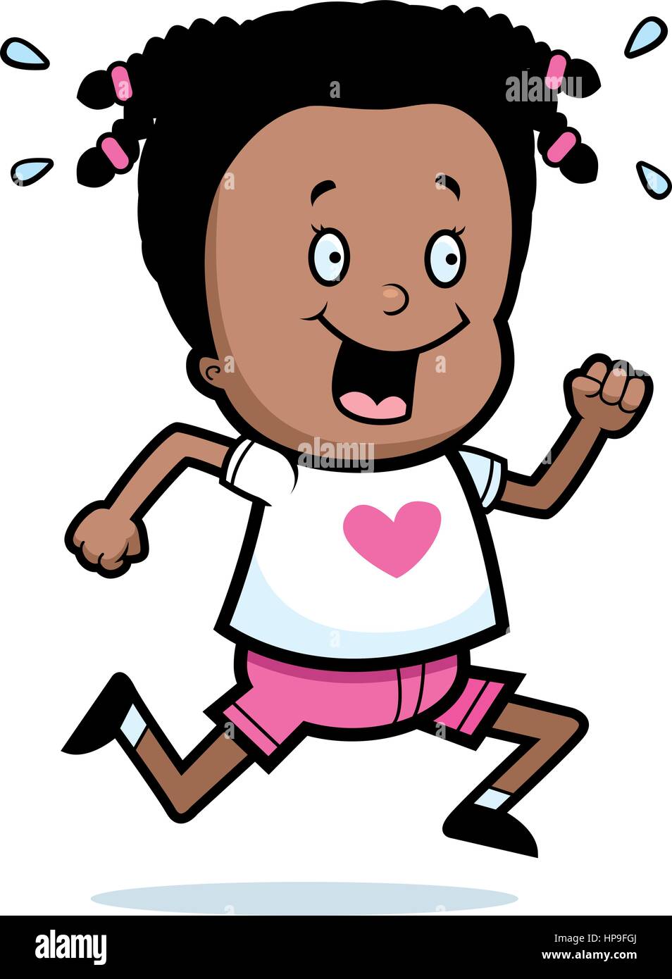 A happy cartoon girl running and smiling Stock Vector Image & Art - Alamy