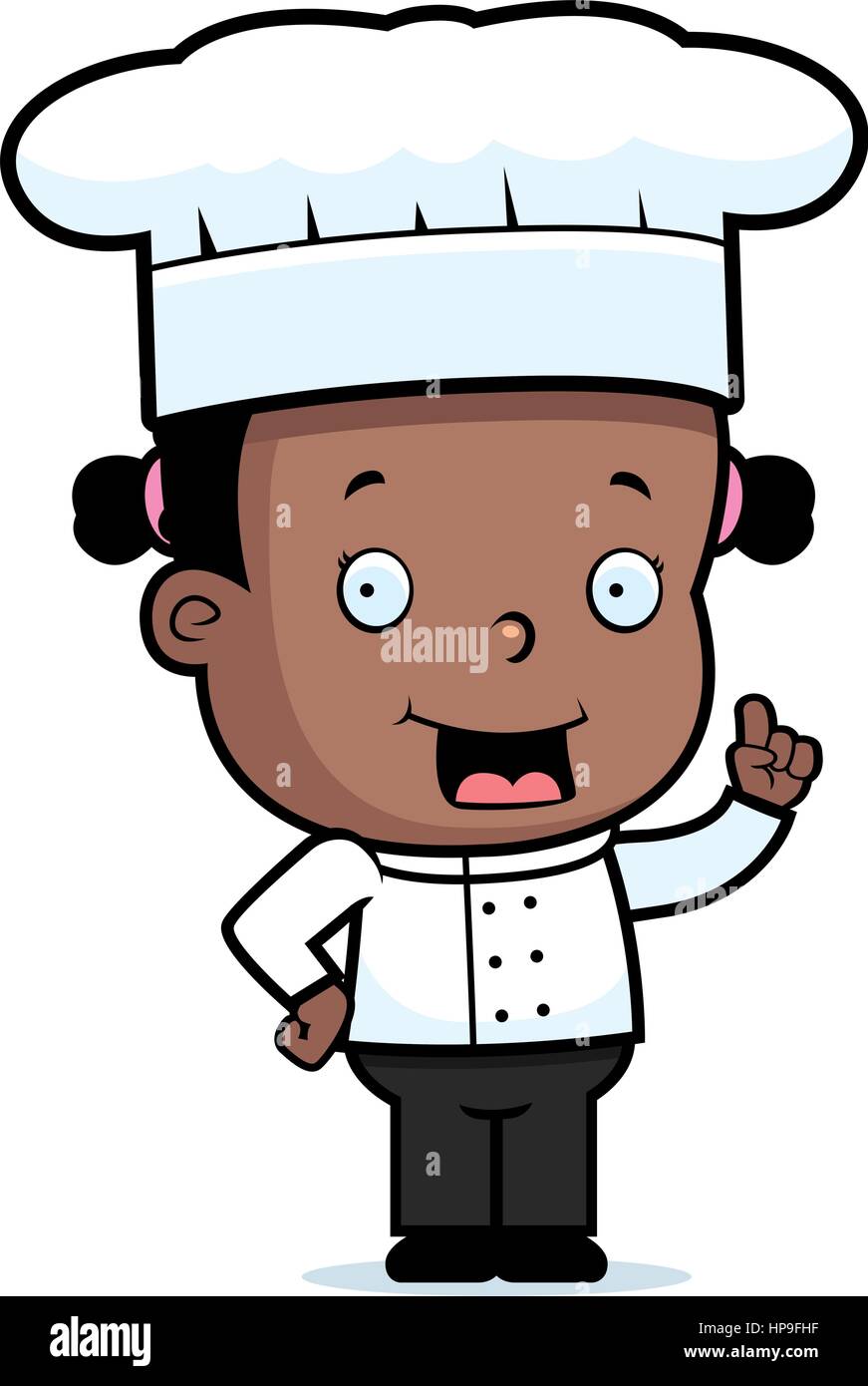 A happy cartoon child chef standing and smiling Stock Vector Image ...