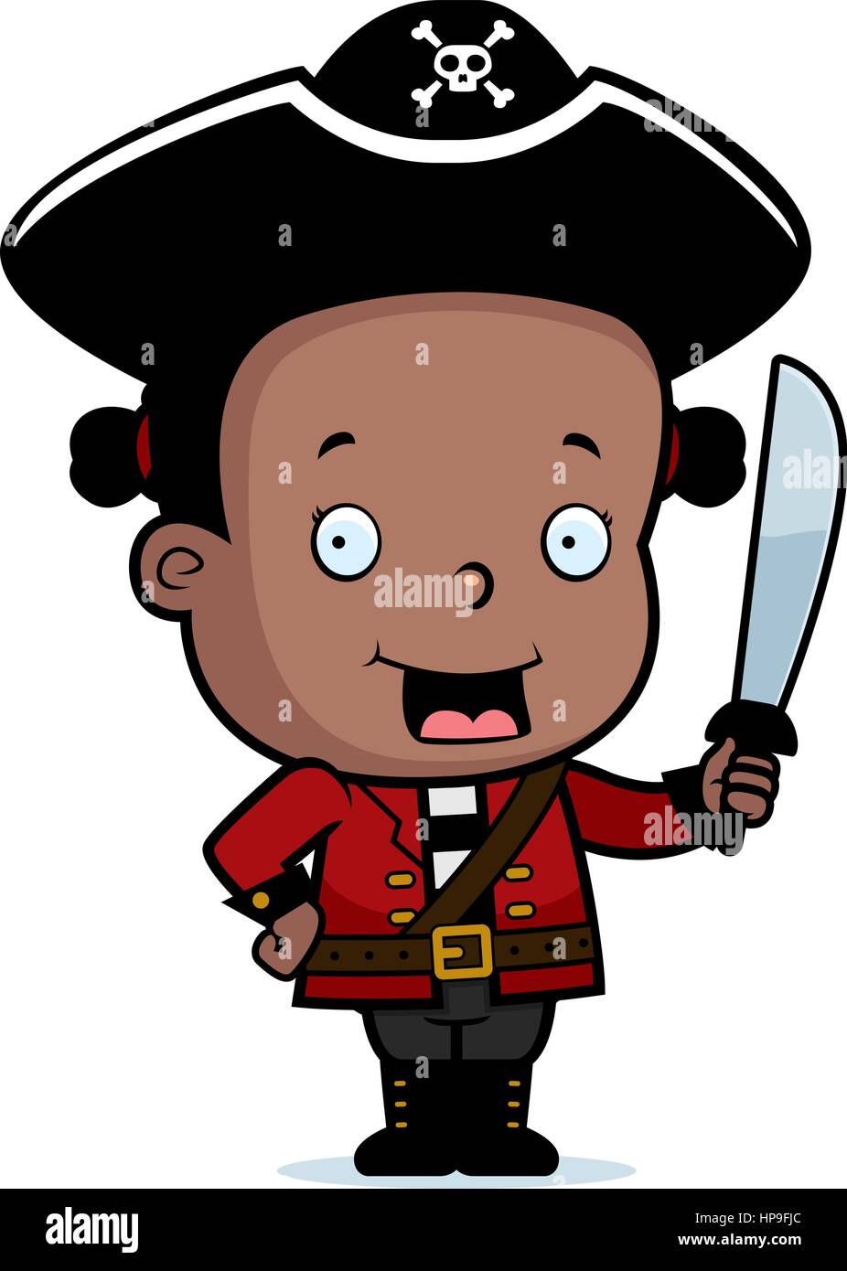 A happy cartoon child pirate holding a sword Stock Vector Image & Art ...