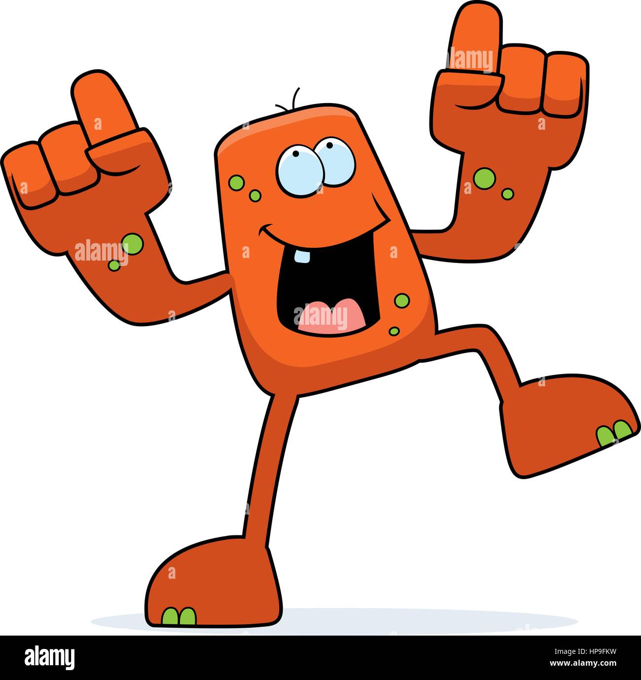 A happy cartoon monster dancing and smiling Stock Vector Image & Art ...