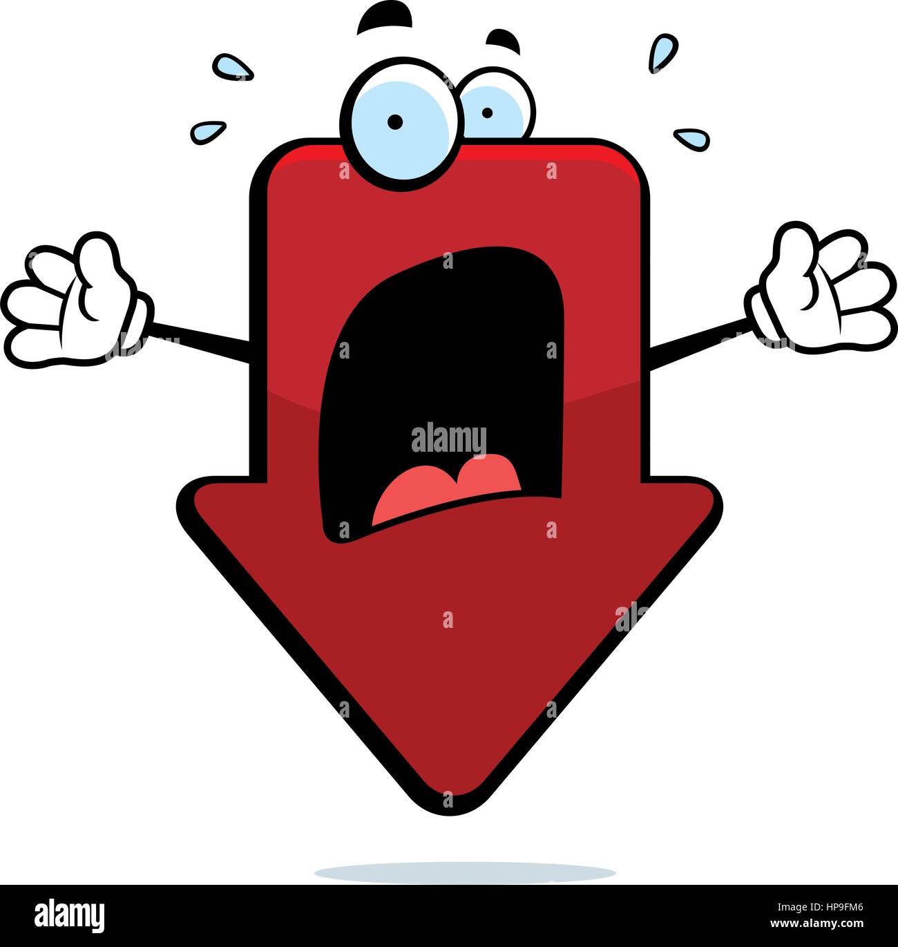 A cartoon arrow with a scared expression Stock Vector Image & Art - Alamy