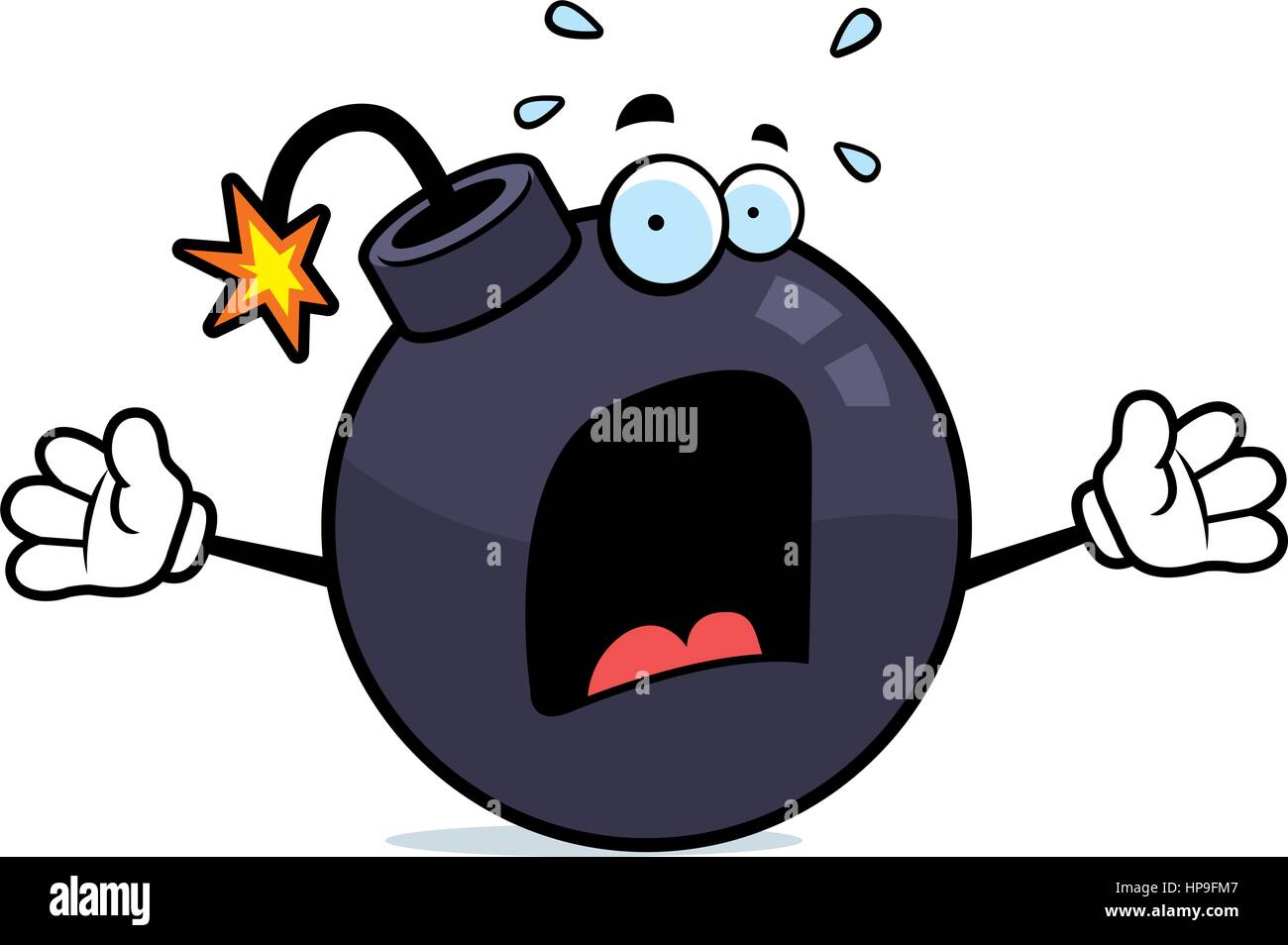 A cartoon bomb with a scared expression Stock Vector Image & Art - Alamy