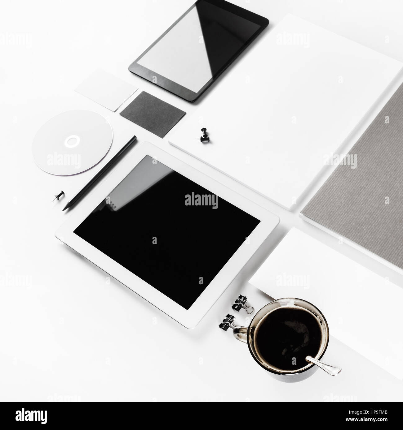 Blank paperwork template. ID template. Blank stationery set and ...