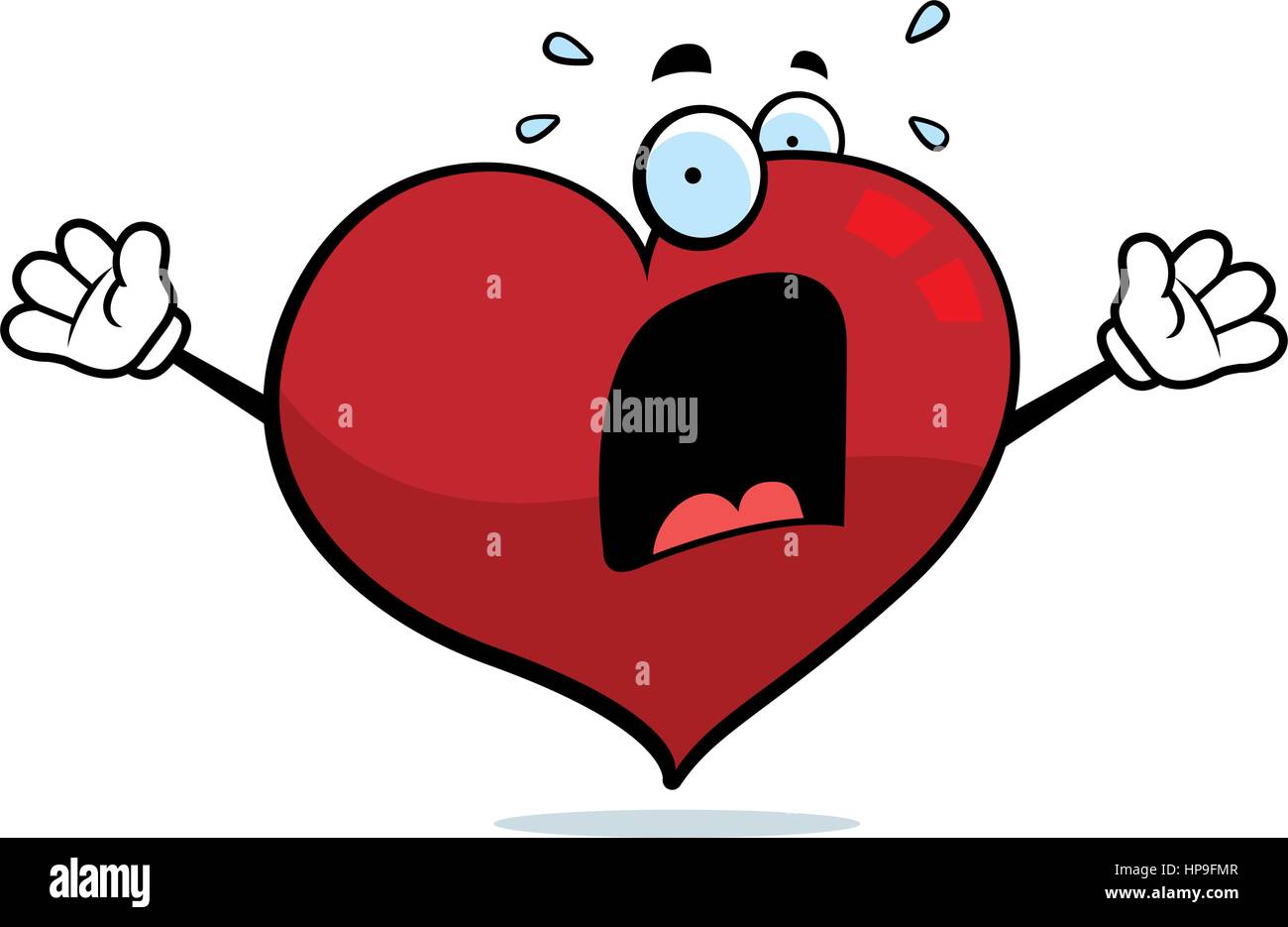 A cartoon heart with a scared expression Stock Vector Image & Art - Alamy