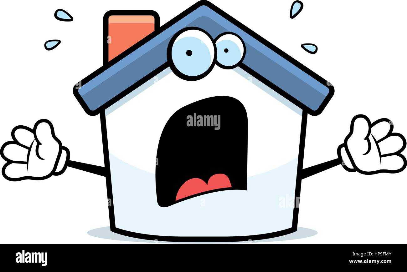 A cartoon house with a scared expression Stock Vector Image & Art - Alamy