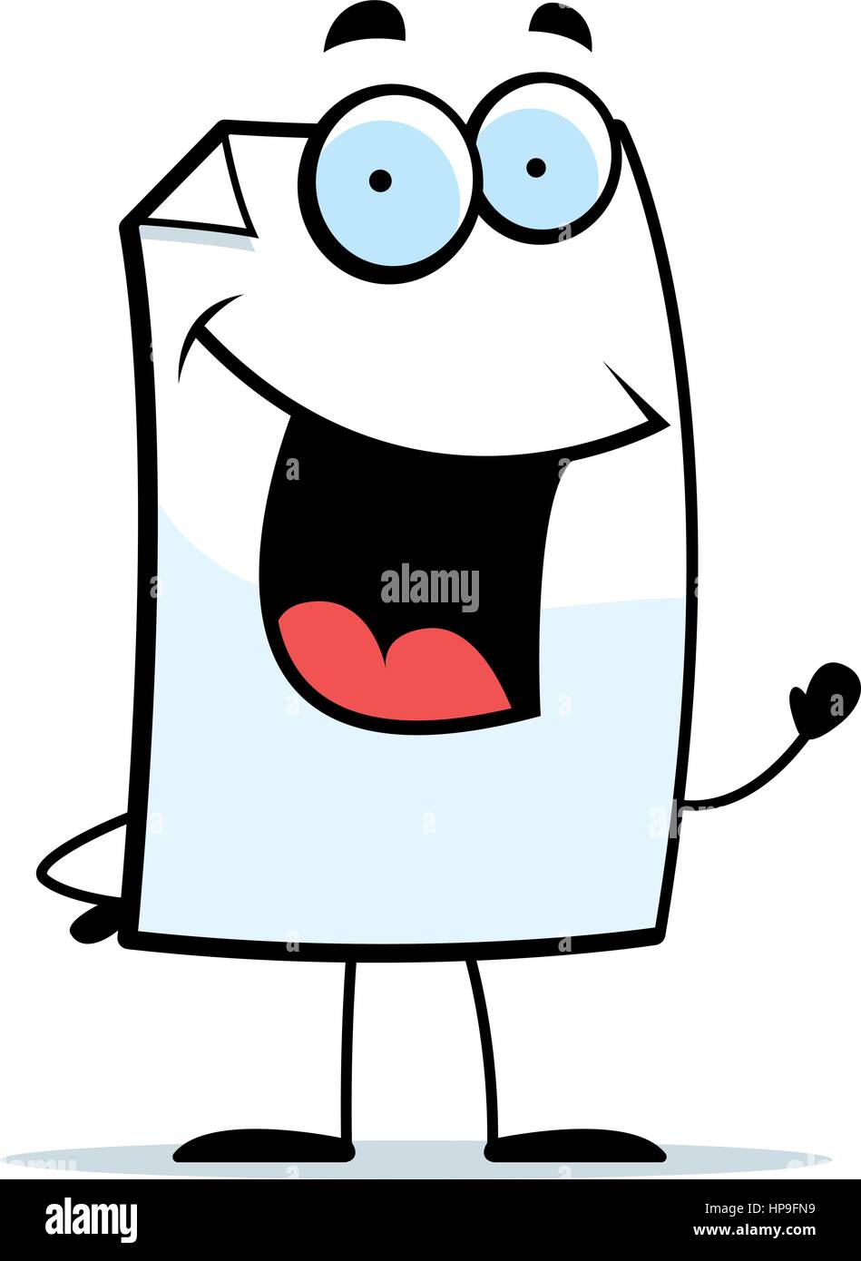 A happy cartoon piece of paper waving and smiling Stock Vector Image ...