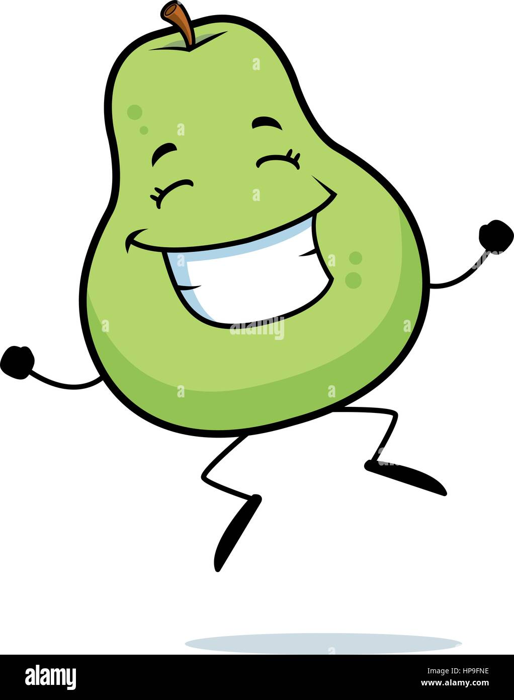 A happy cartoon pear jumping and smiling Stock Vector Image & Art - Alamy