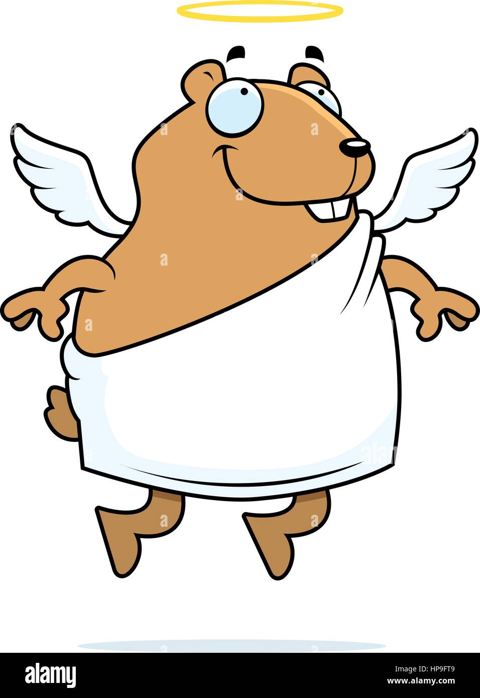 A happy cartoon hamster with angel wings and halo Stock Vector Image ...