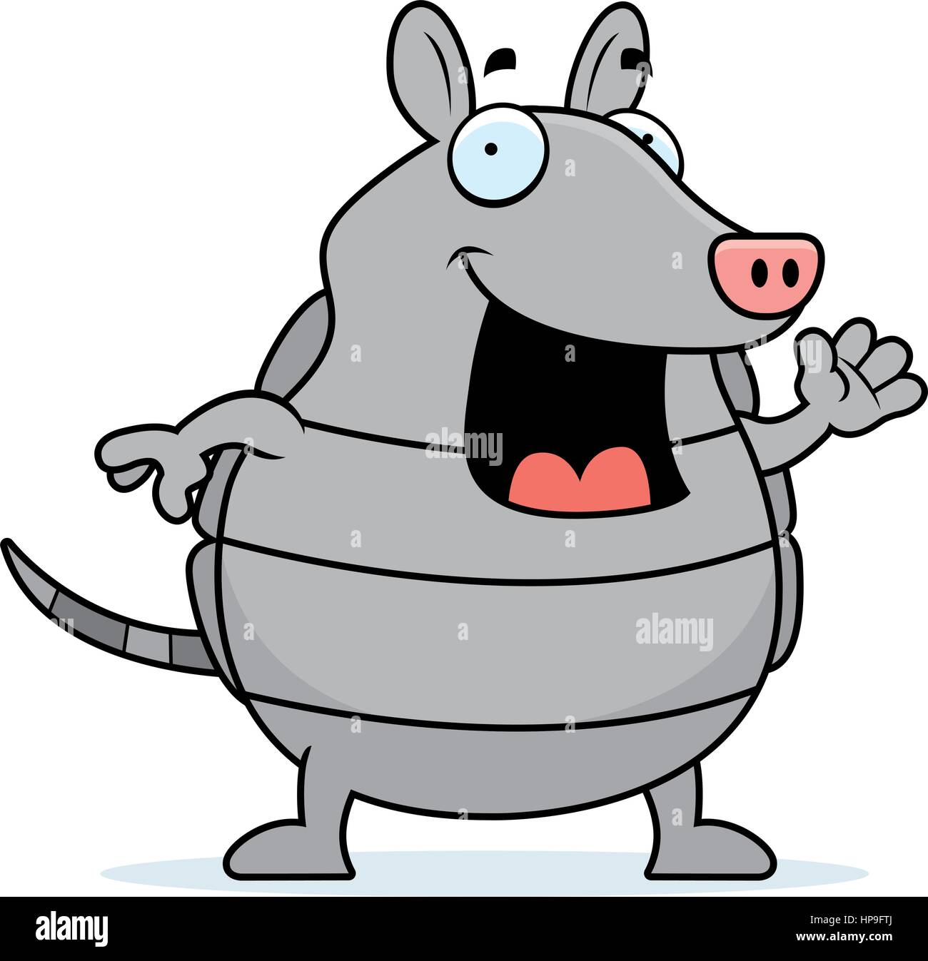 A happy cartoon armadillo waving and smiling Stock Vector Image & Art ...