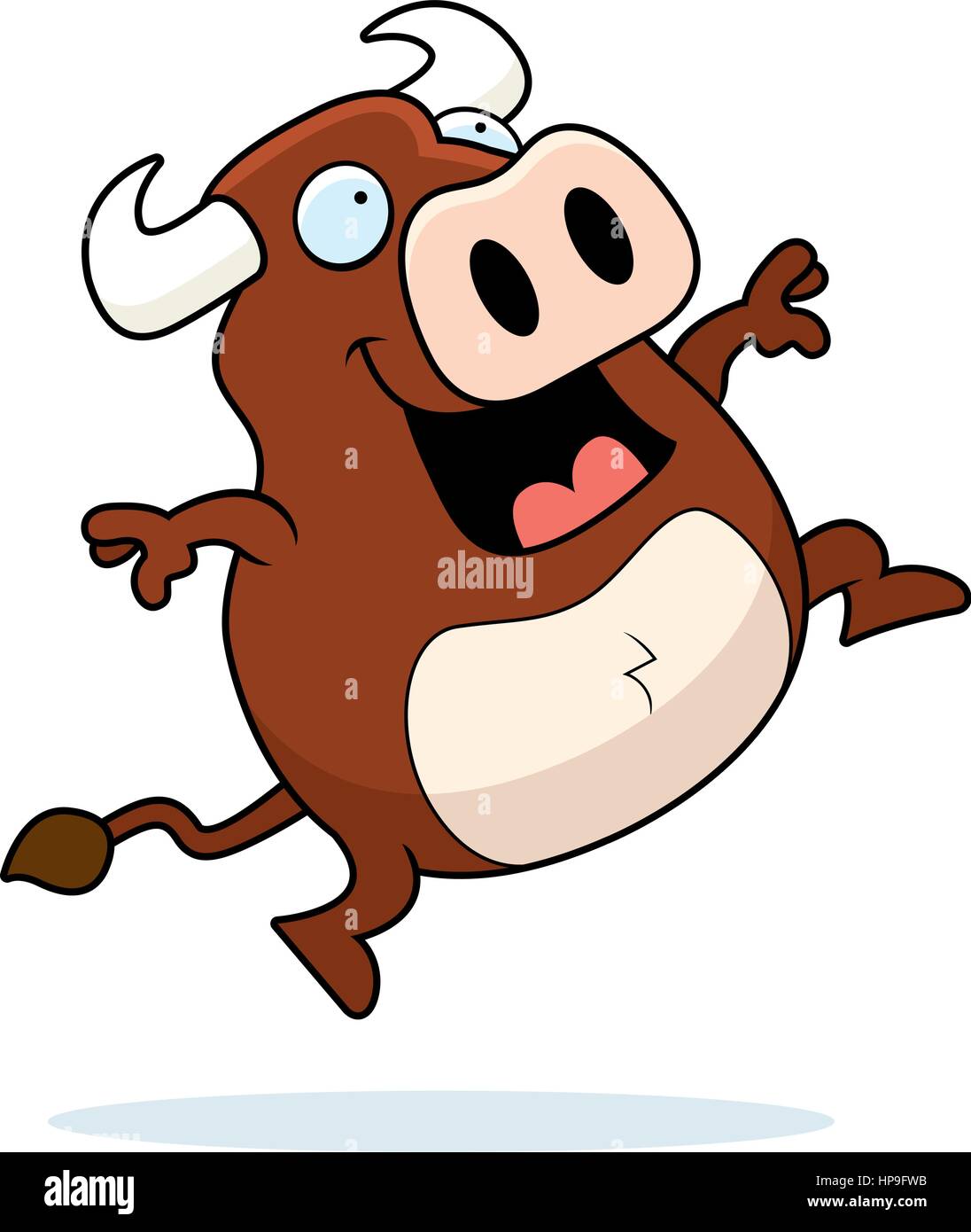 A happy cartoon bull jumping and smiling Stock Vector Image & Art - Alamy