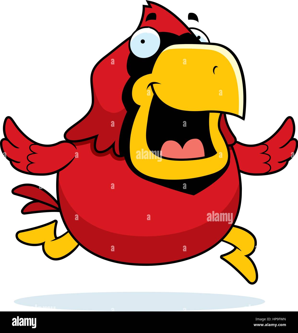 A happy cartoon red cardinal running and smiling Stock Vector Image ...