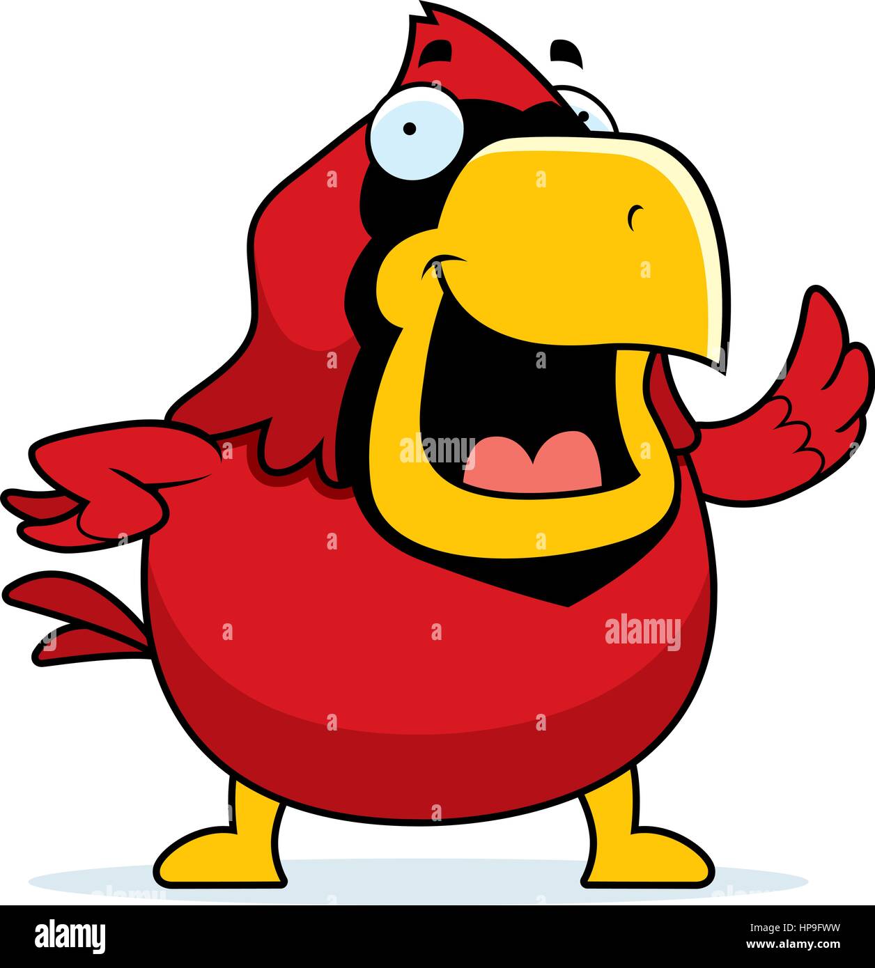 A happy cartoon red cardinal waving and smiling Stock Vector Image ...
