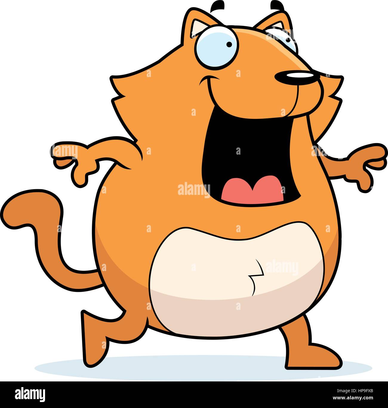 A happy cartoon cat walking and smiling Stock Vector Image & Art - Alamy