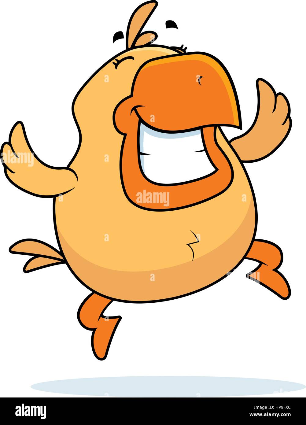 A happy cartoon chicken jumping and smiling Stock Vector Image & Art ...