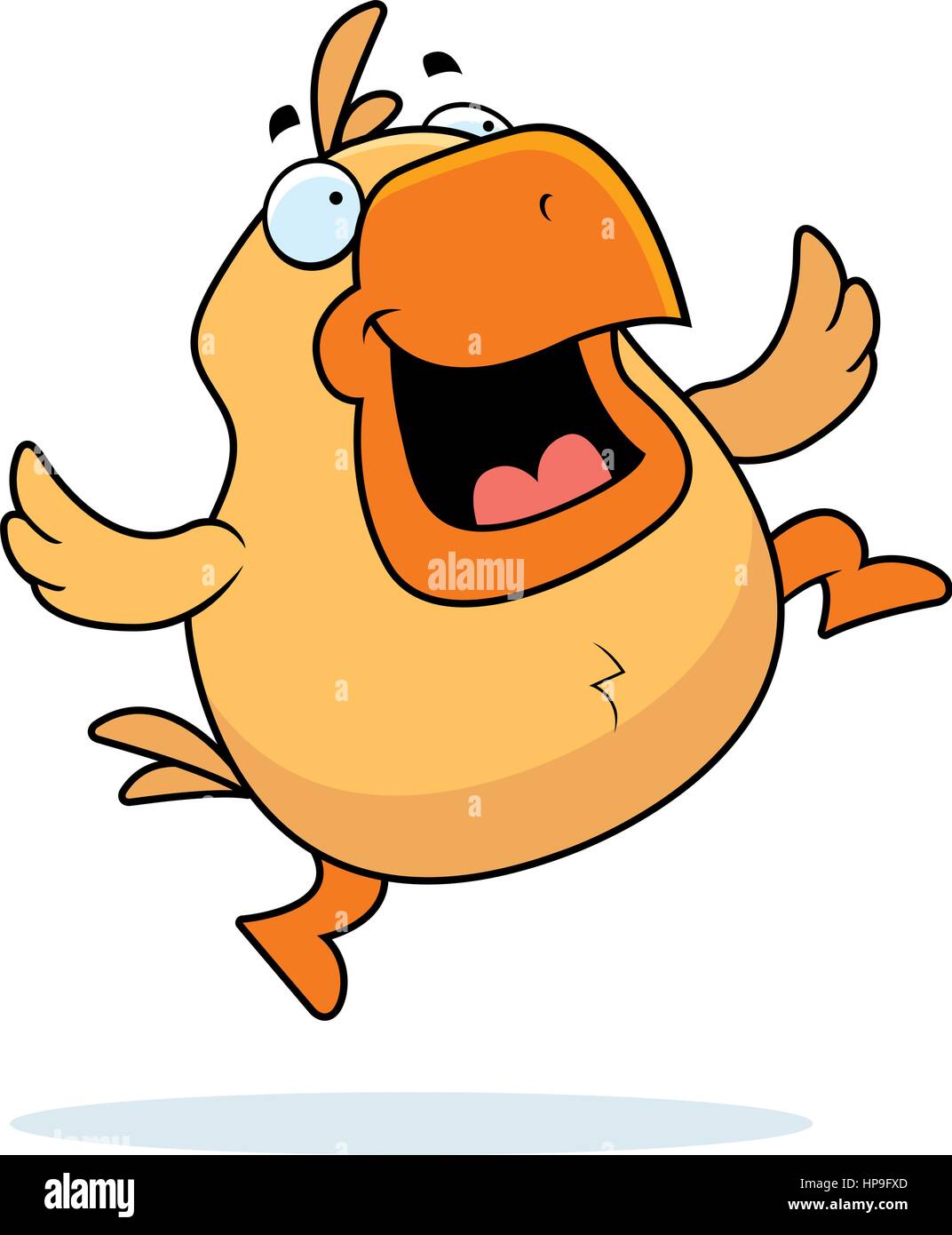 A happy cartoon chicken jumping and smiling Stock Vector Image & Art ...